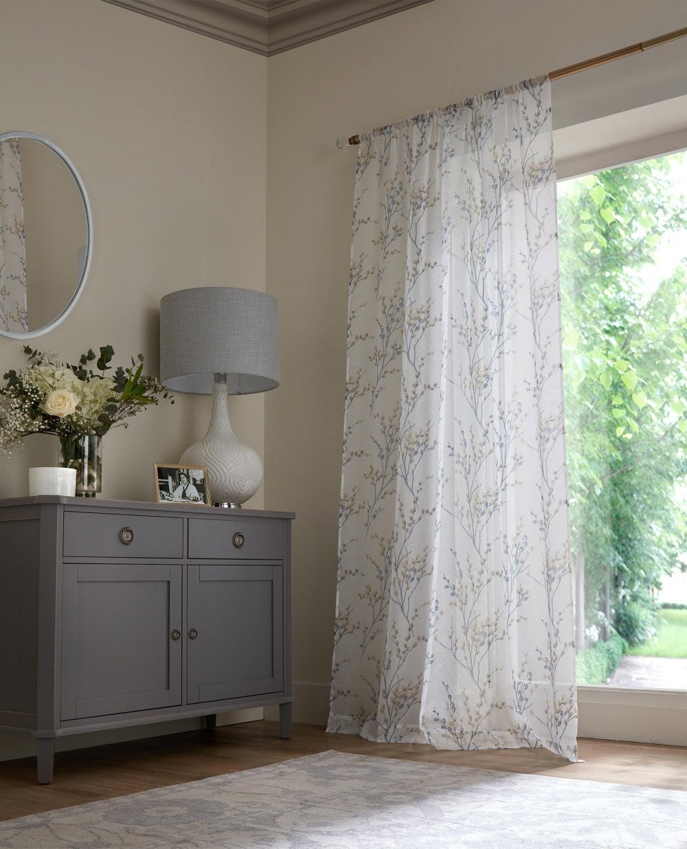 Pussy Willow Voile Slot Top Sheer Panel Curtains | Net Curtains Direct